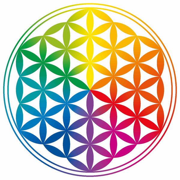 Colourful Flower Of Life Sticker – Lapis Lazuli Light